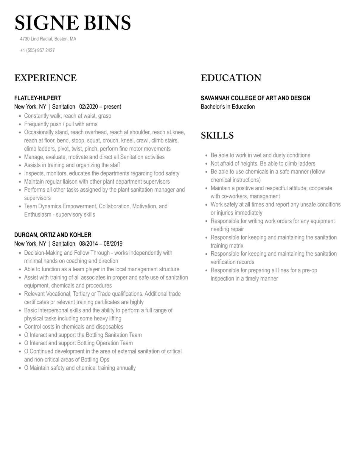 Unsafe condition report example